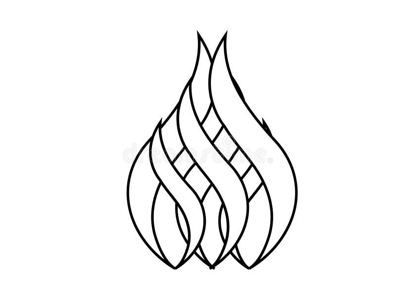 Hand Drawn Fire Doodle Illustration. Fire Bone Stock Illustration ...