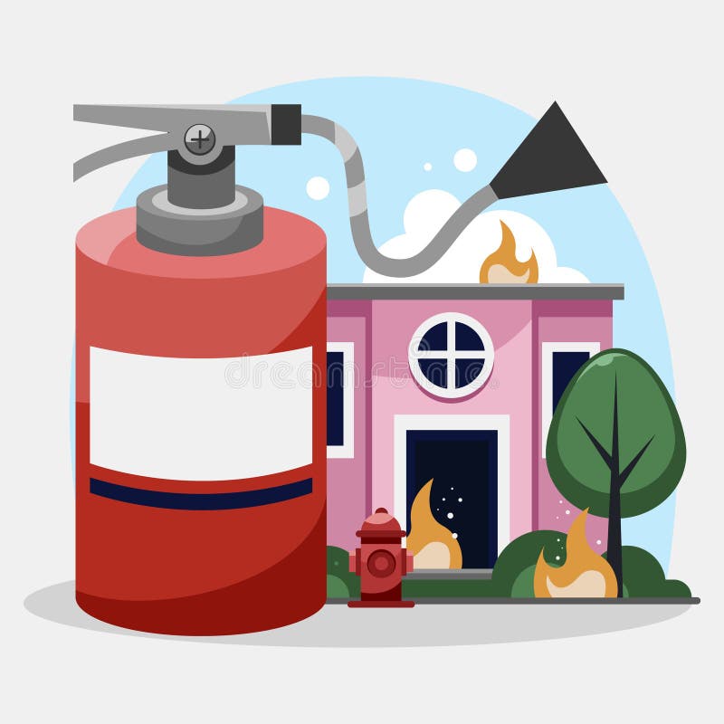 Hand Drawn Fire Prevention Concept Vector Illustration. Stock Vector ...