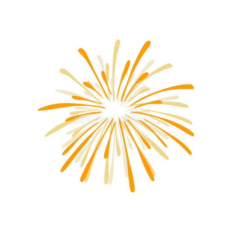Hand Drawn Firework Explosion, Golden Cracker, Vector. Stock Vector ...