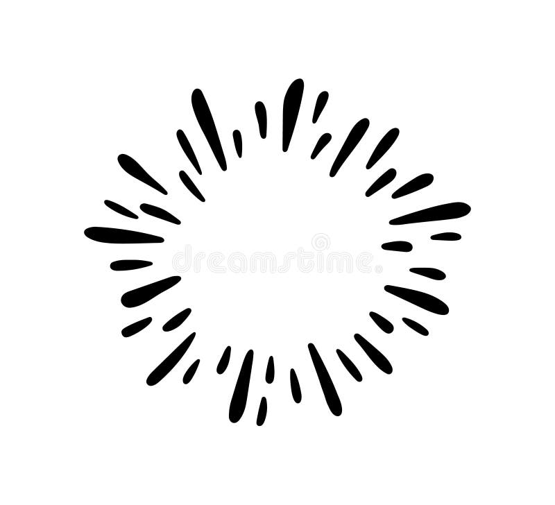 Hand Drawn Firework. Star Burst. Sunburst Doodle Icon. Hand Drawn ...