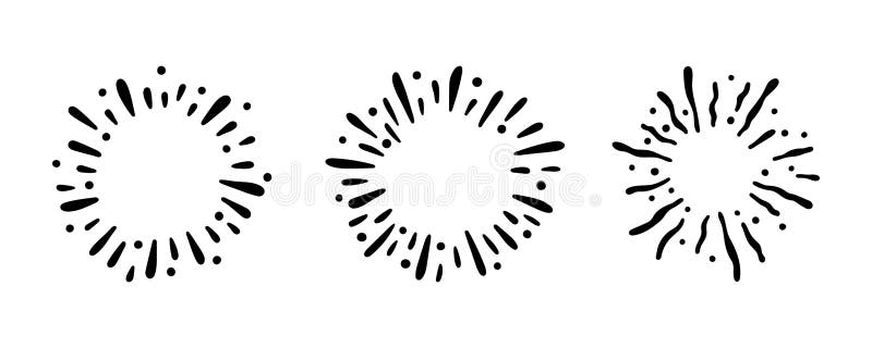 Hand Drawn Firework. Star Burst. Sunburst Doodle Icon. Hand Drawn ...