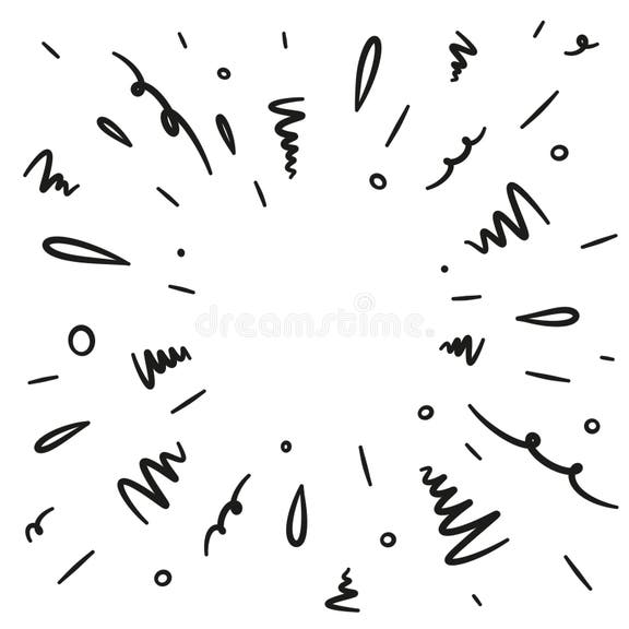 Hand Drawn Fireworks Explosion Illustration Stock Vector - Illustration ...