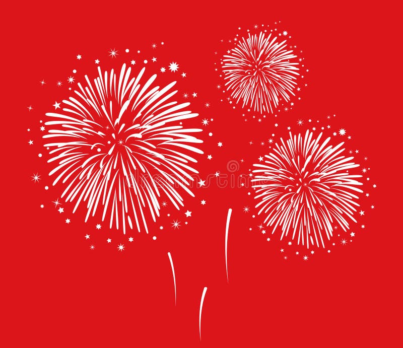 Hand Drawn Fireworks - Vector Stock Vector - Illustration of drawn ...