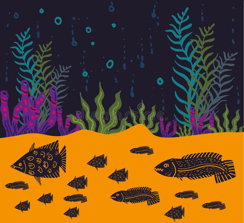 Hand Drawn Fish Abstract Style Illustration 2 Stock Vector ...