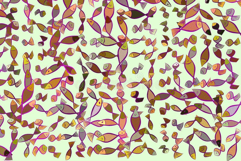 Hand Drawn Fish Illustrations Background, Good for Graphic Design ...