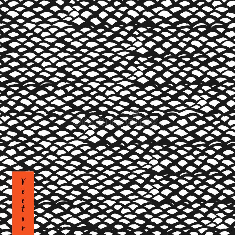 Hand Drawn Fish Skin Pattern. Stock Illustration - Illustration of ...