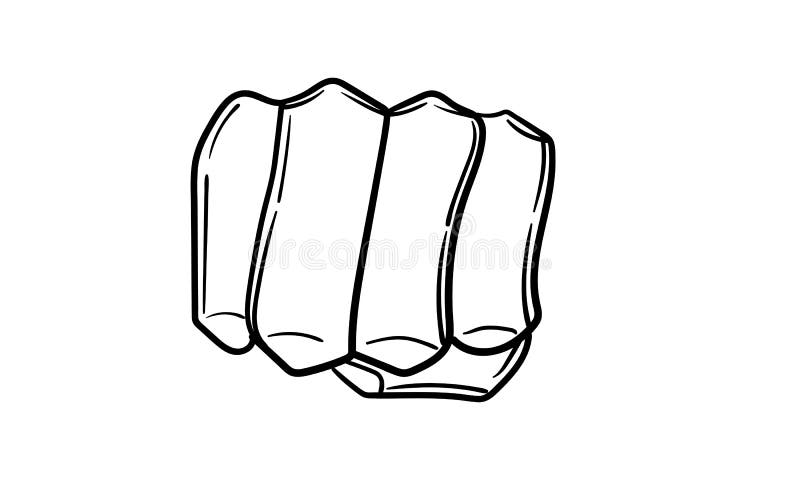 Hand Drawn Fist on White Background Stock Vector - Illustration of ...
