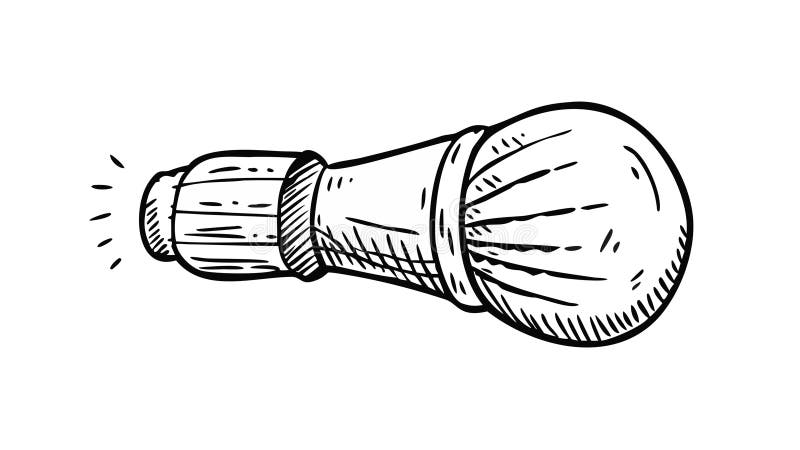 HandDrawn Flashlight, Illumination and Discovery, Vector Design ...