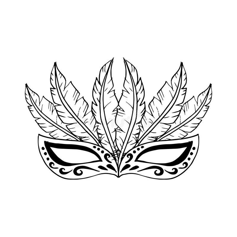 Carnival Mask Hand Drawing. Stock Vector - Illustration of majestic ...