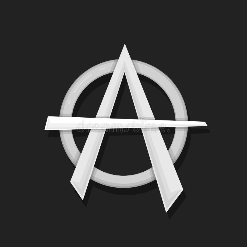 Hand Drawn Flat Design Anarchy Symbol Vector Illustration. Stock Vector ...