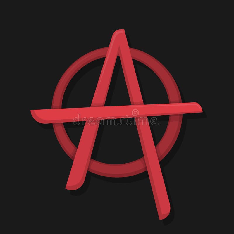 Hand Drawn Flat Design Anarchy Symbol Vector Illustration. Stock Vector ...