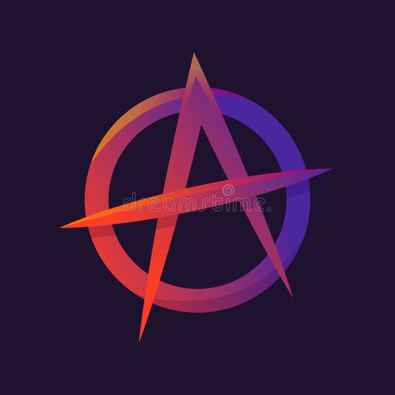 Hand Drawn Flat Design Anarchy Symbol Vector Illustration. Stock Vector ...
