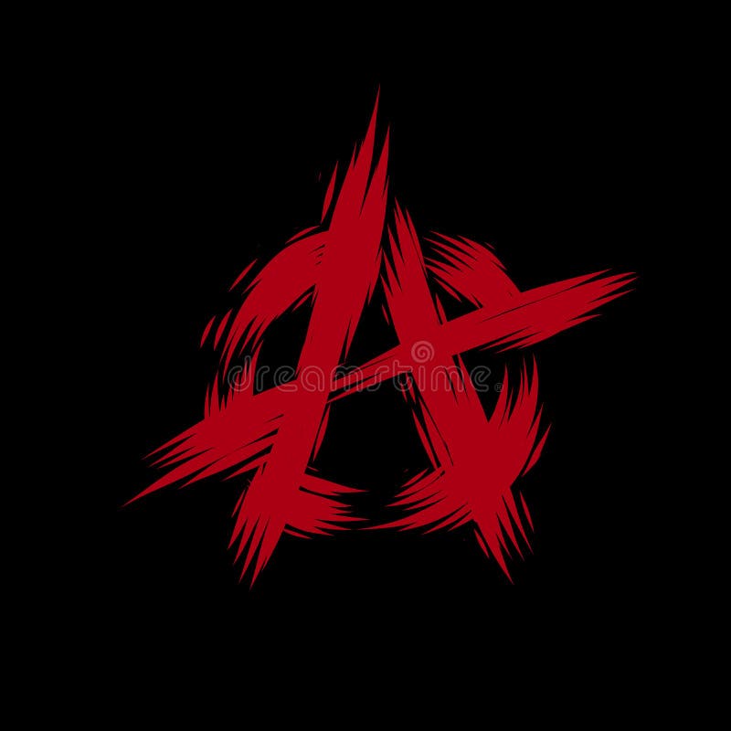 Hand Drawn Flat Design Anarchy Symbol Vector Illustration. Stock Vector ...