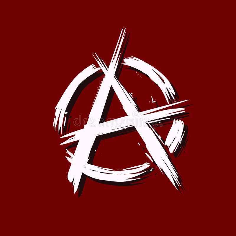 Hand Drawn Flat Design Anarchy Symbol Vector Illustration. Stock Vector ...