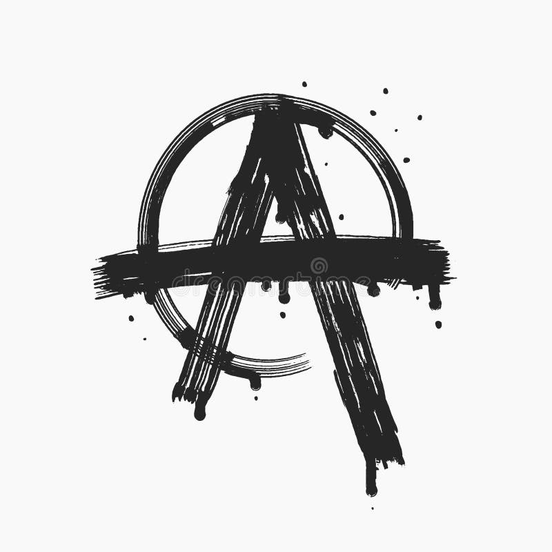 Hand Drawn Flat Design Anarchy Symbol Vector Illustration. Stock Vector ...