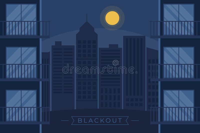 Hand Drawn Flat Design Blackout Illustration Vector Illustration. Stock ...