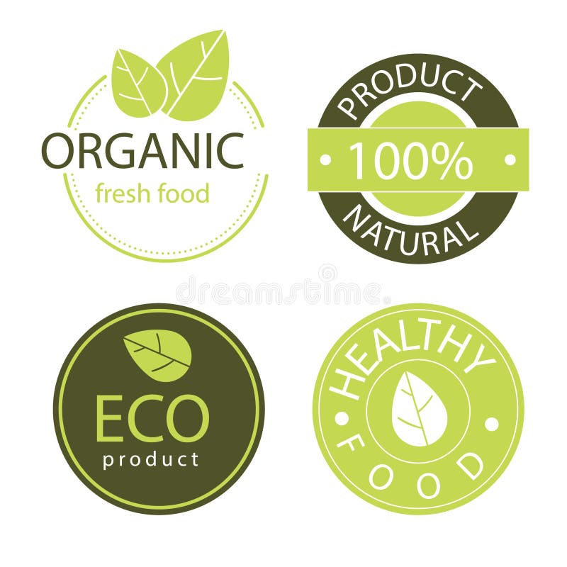 Hand Drawn Flat Design Eco Friendly Labels Vector Illustration. Stock ...