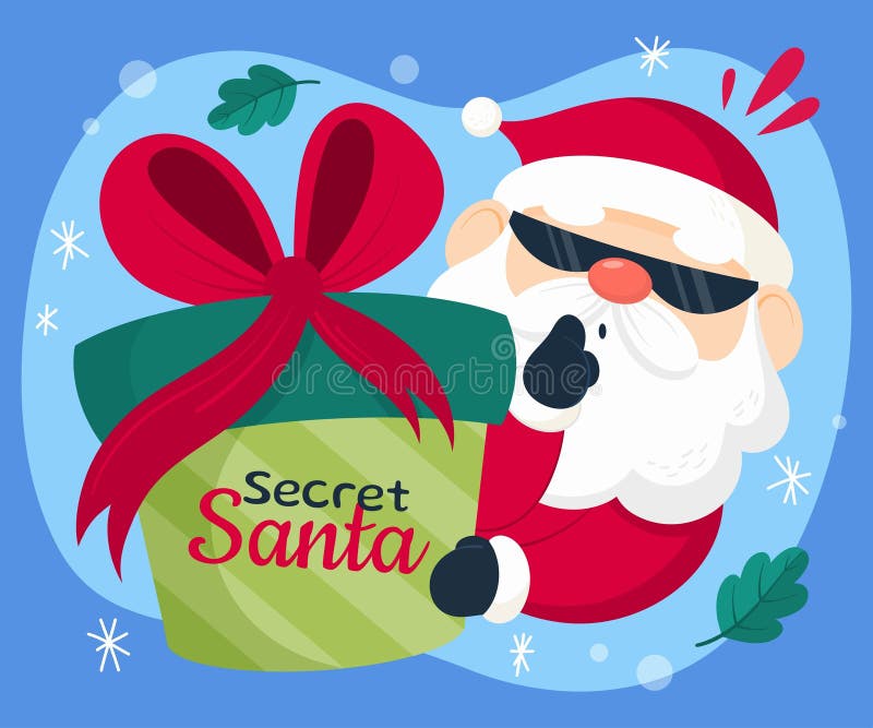 Hand Drawn Flat Secret Santa Abstract Design Vector Illustration Stock ...