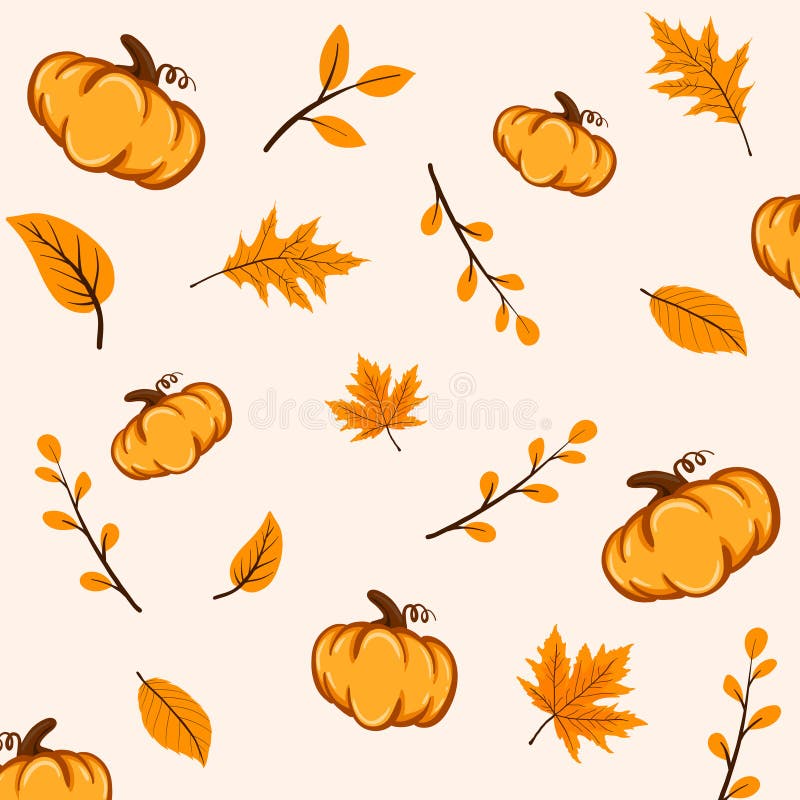 Hand-drawn Flat Design Featuring a Repeating Thanksgiving-themed ...