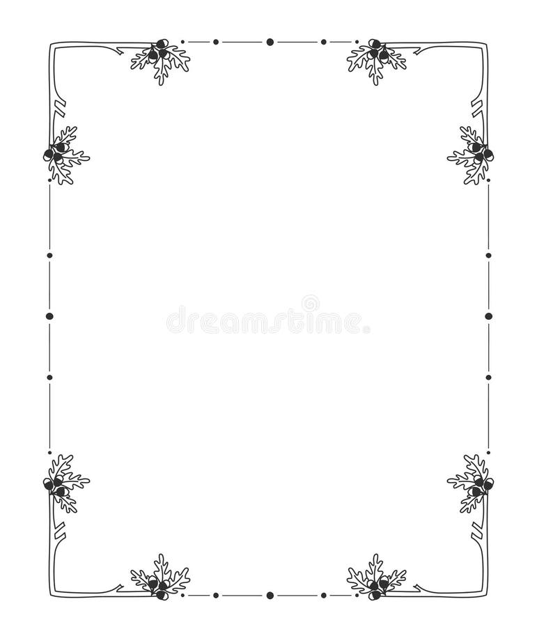 Hand Drawn Floral Borders Frame. Decorative Elements, Floral Patterns ...