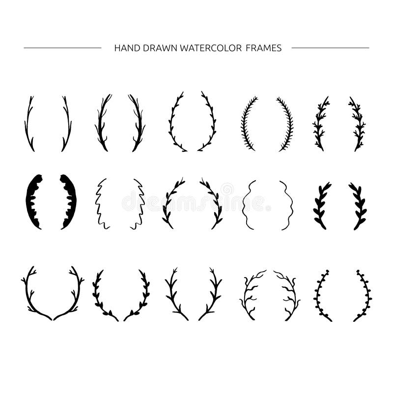 Hand Drawn Floral Decor Collection. Stock Illustration - Illustration ...