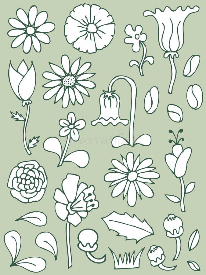 Hand drawn leaves stock vector. Illustration of icon - 11053231