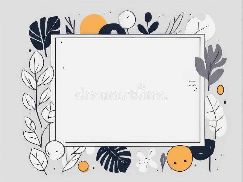 Hand Drawn Floral Frame with Flowers Stock Illustration - Illustration ...