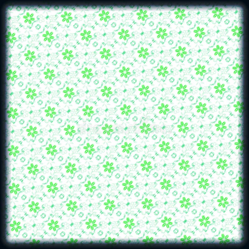 Hand Drawn Floral Green Pattern Stock Illustration - Illustration of ...