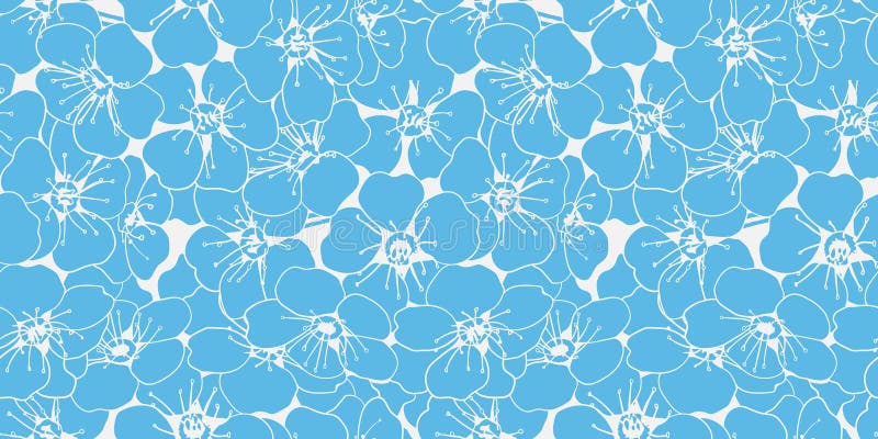 Hand Drawn Floral Pattern Vector Design. Flower Drawing Simple Ornament ...