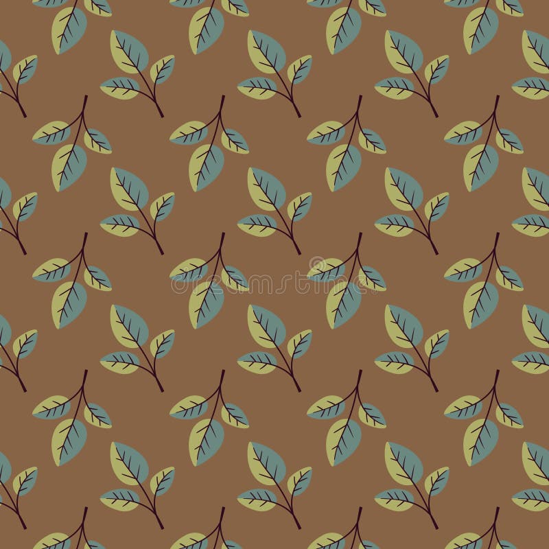 Hand Drawn Floral Pattern Vector Design. Simple Ornament with Plant and ...