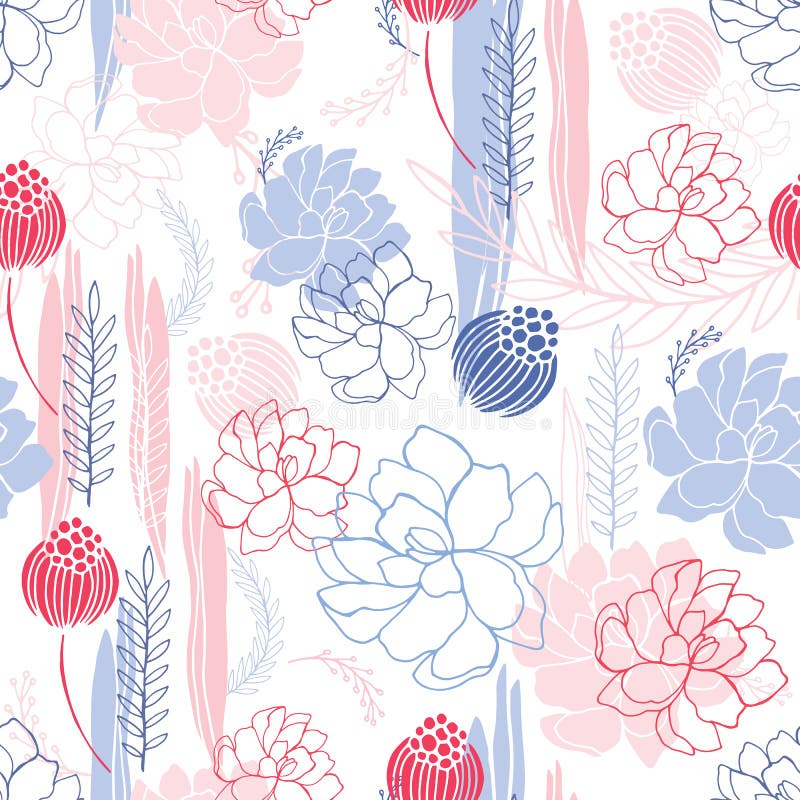 Romantic Seamless Patterns With Wild Roses, Vintage Style. Stock ...