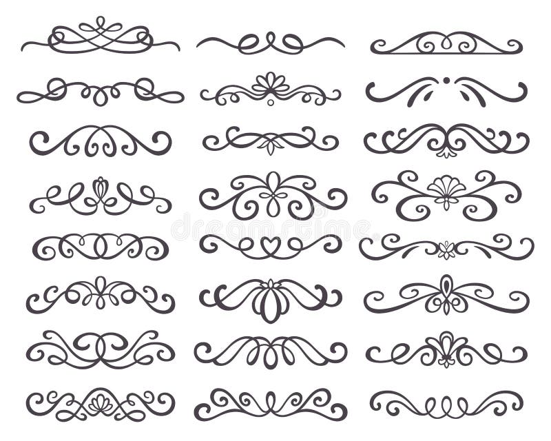 Hand Drawn Flourishes and Text Delimiters for Your Design Stock Vector ...