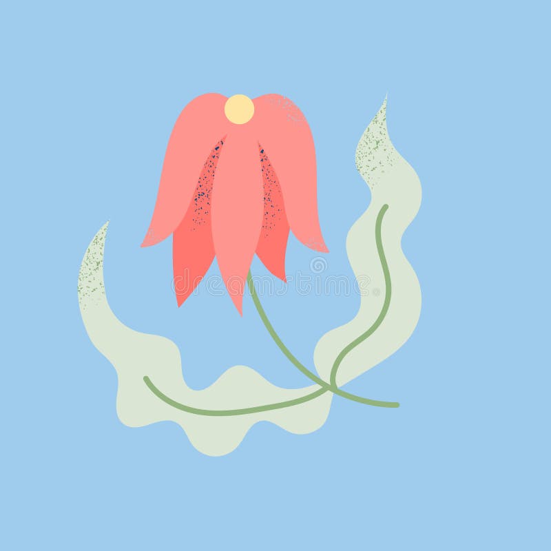 Hand Drawn Flower with Rounded Shapes and Textures. Vector Illustration ...