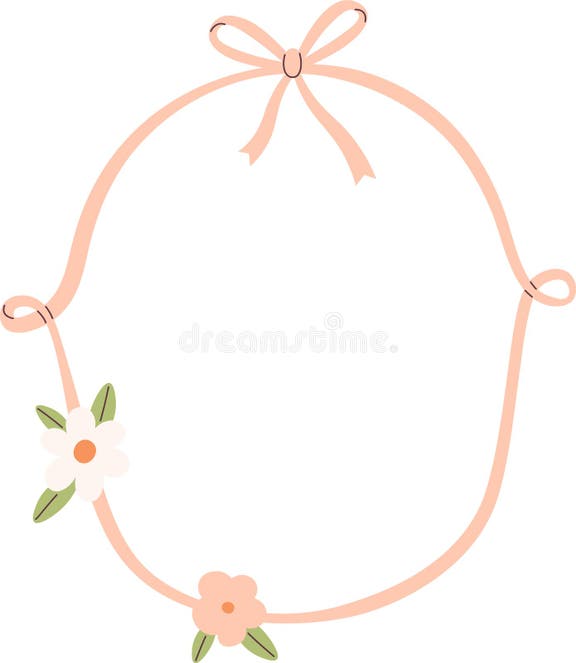 Hand Drawn Flowers Ribbon Frame Stock Vector - Illustration of card ...