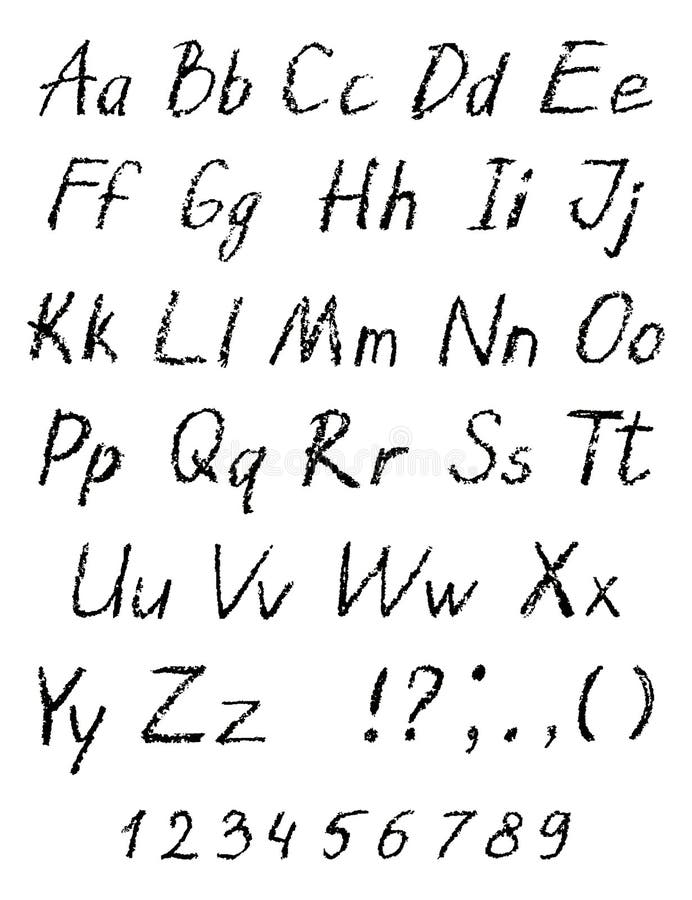 Charcoal Alphabet Stock Illustrations – 372 Charcoal Alphabet Stock ...