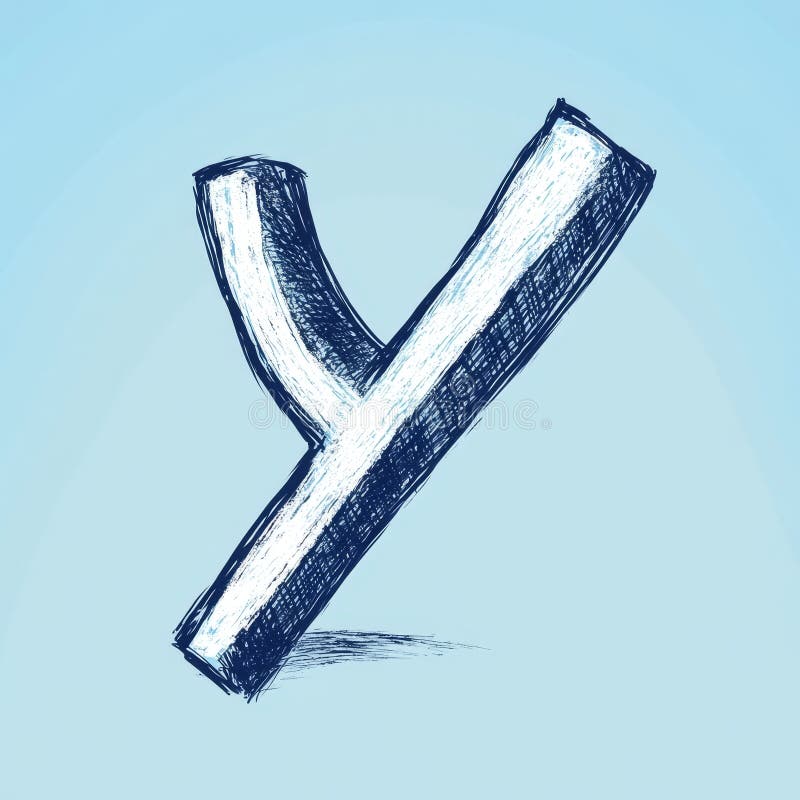 Hand Drawn Font. Letter Y. Vector Illustration. Eps 10 Stock ...