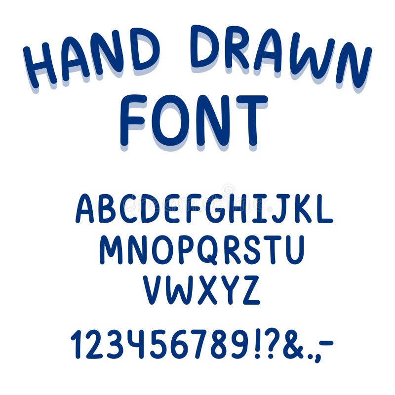 Hand Drawn Font stock vector. Illustration of school - 72111465