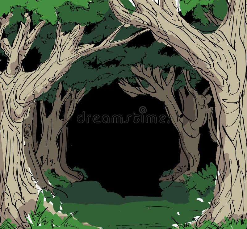 Hand Drawn forest Sketch stock vector. Illustration of forest - 51573555