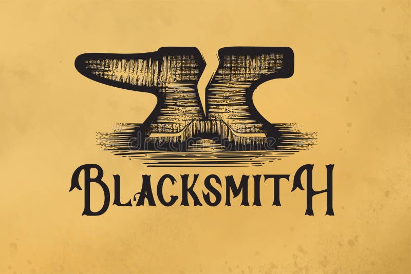 Hand Drawn Forge Logo Designs Inspiration Stock Illustration ...