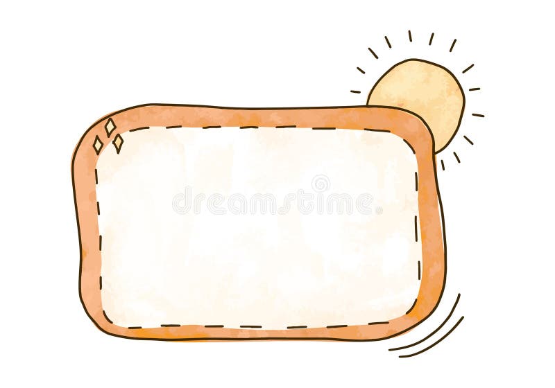 Hand Drawn Frame with Doodle Sun. Vector Illustration Stock Vector ...