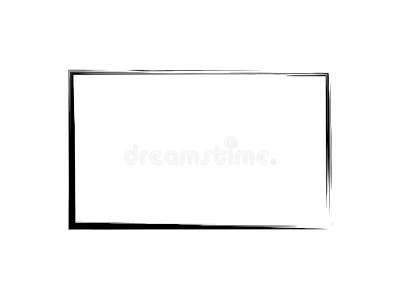 Hand Drawn Frame. Rectangle Box. Sketch Doodle Border. Square Line ...