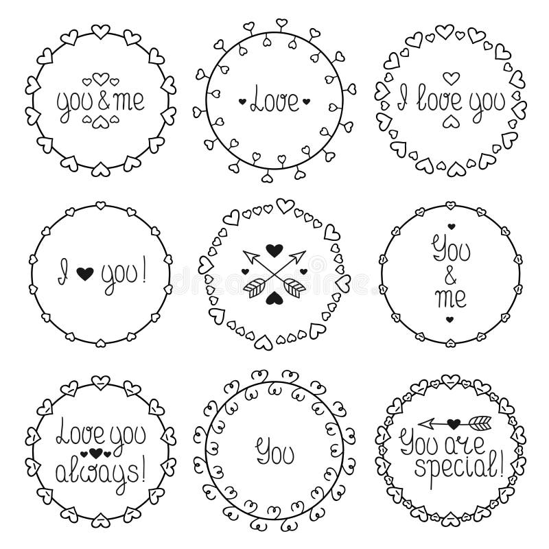 Romantic Hand Drawn Doodle Template Stock Illustrations – 20,414 ...