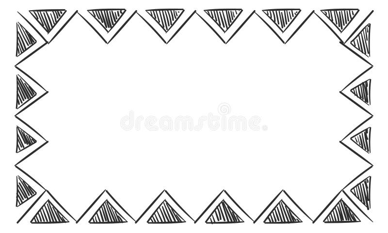Hand Drawn Frame. Sketched Border with Geometrical Shapes Stock Vector ...