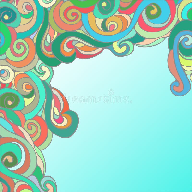 Hand Drawn Frame with Wonderful Curls. Stock Vector - Illustration of ...