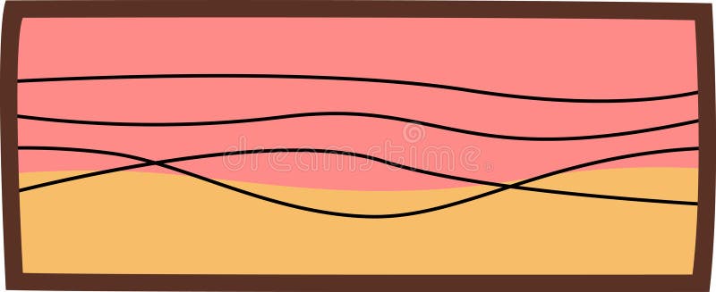 Hand Drawn Framed Abstract Lines Picture Stock Illustration ...