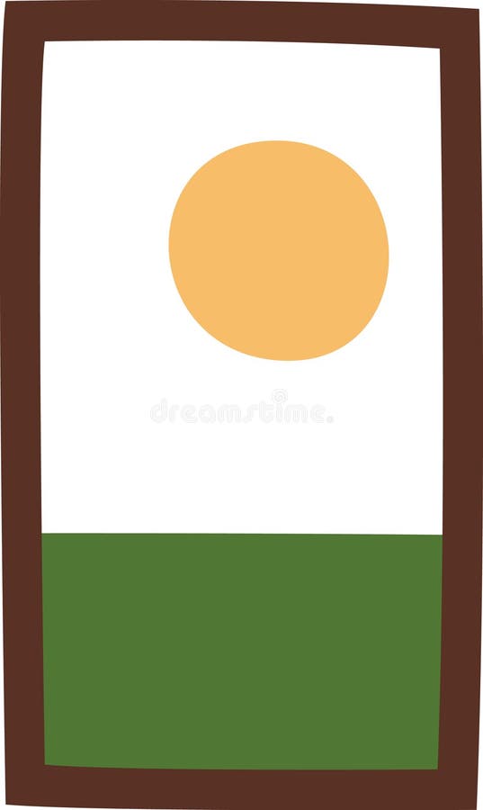 Hand Drawn Framed Simple Landscape Picture Stock Illustration ...