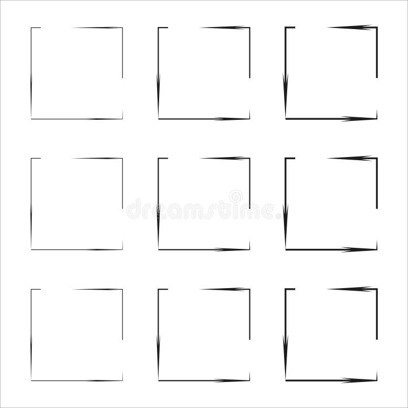 Hand Drawn Frames. Borders Set. Rectangular Shapes Stock Vector ...