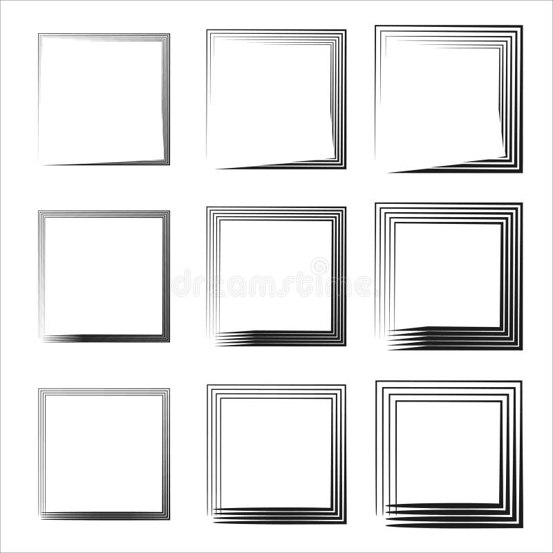 Hand Drawn Frames. Borders Set. Set of Grunge Square Stock Vector ... Hand Drawn Frames. Borders Set. Set of Grunge Square Stock Vector ...