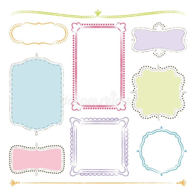 Hand drawn frames stock vector. Illustration of message - 87325450