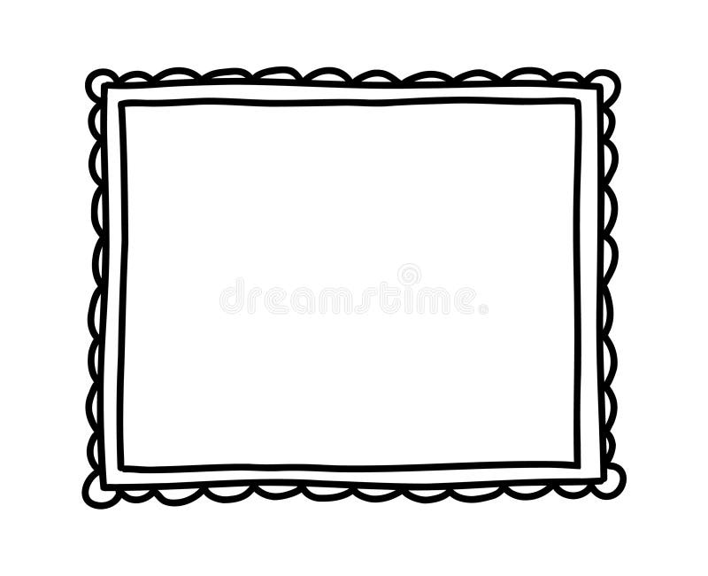 Hand Drawn Frames. Doodle Scribble Simple Box. Vector Empty Drawing ...